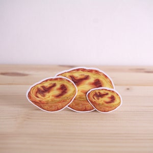 Pastel De Nata Sticker Pack 3 Sizes Pastry Realistic Illustration Egg ...