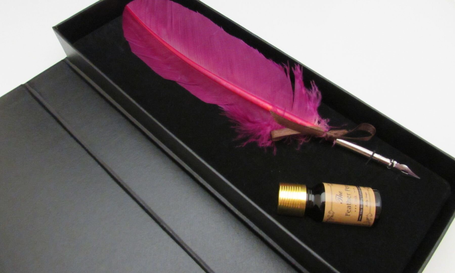 Retro Style Magenta Turkey Feather Pen With Copper Pen Shaft - Etsy
