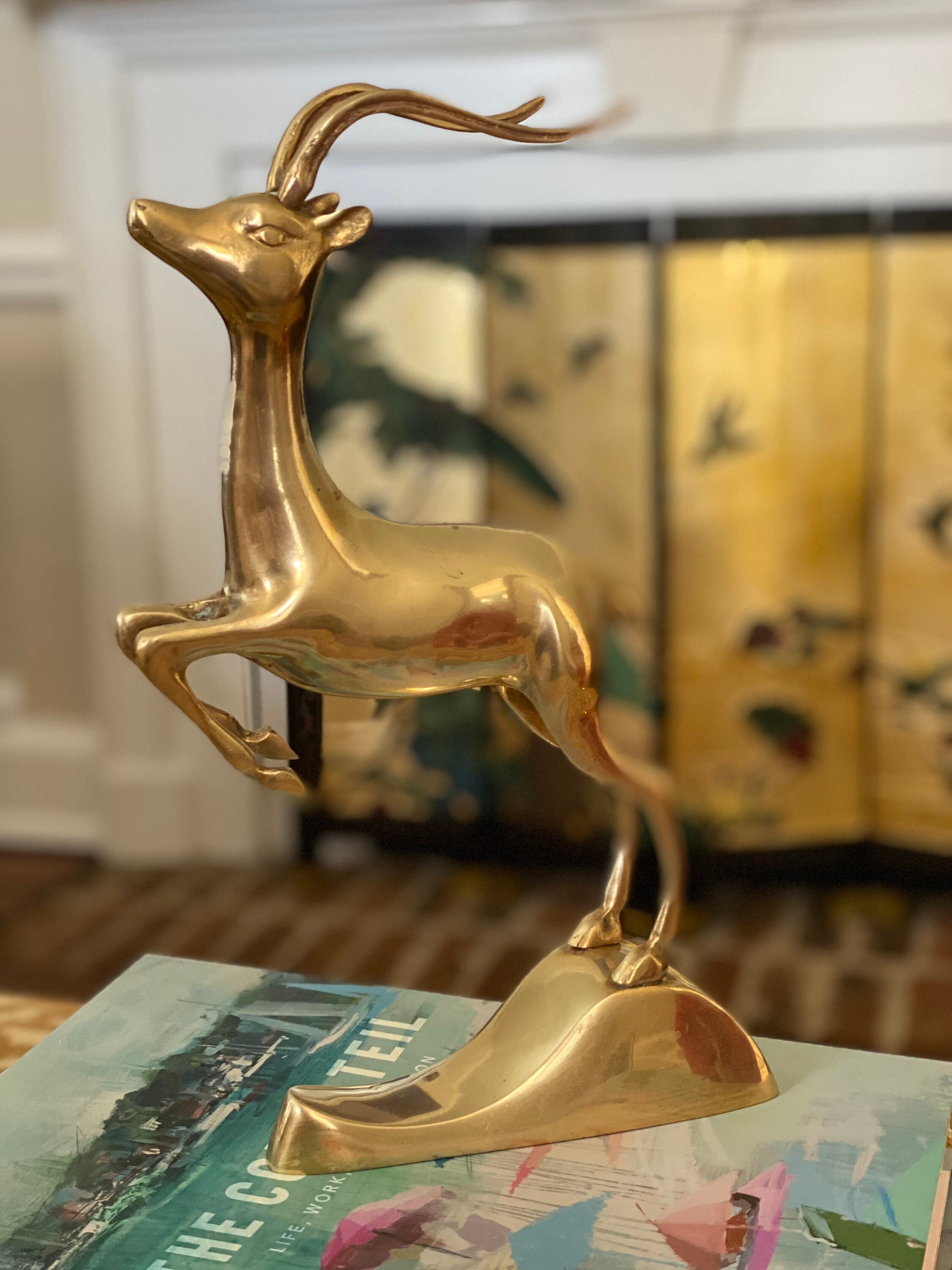 Midcentury Brass Galloping Gazelle - Etsy