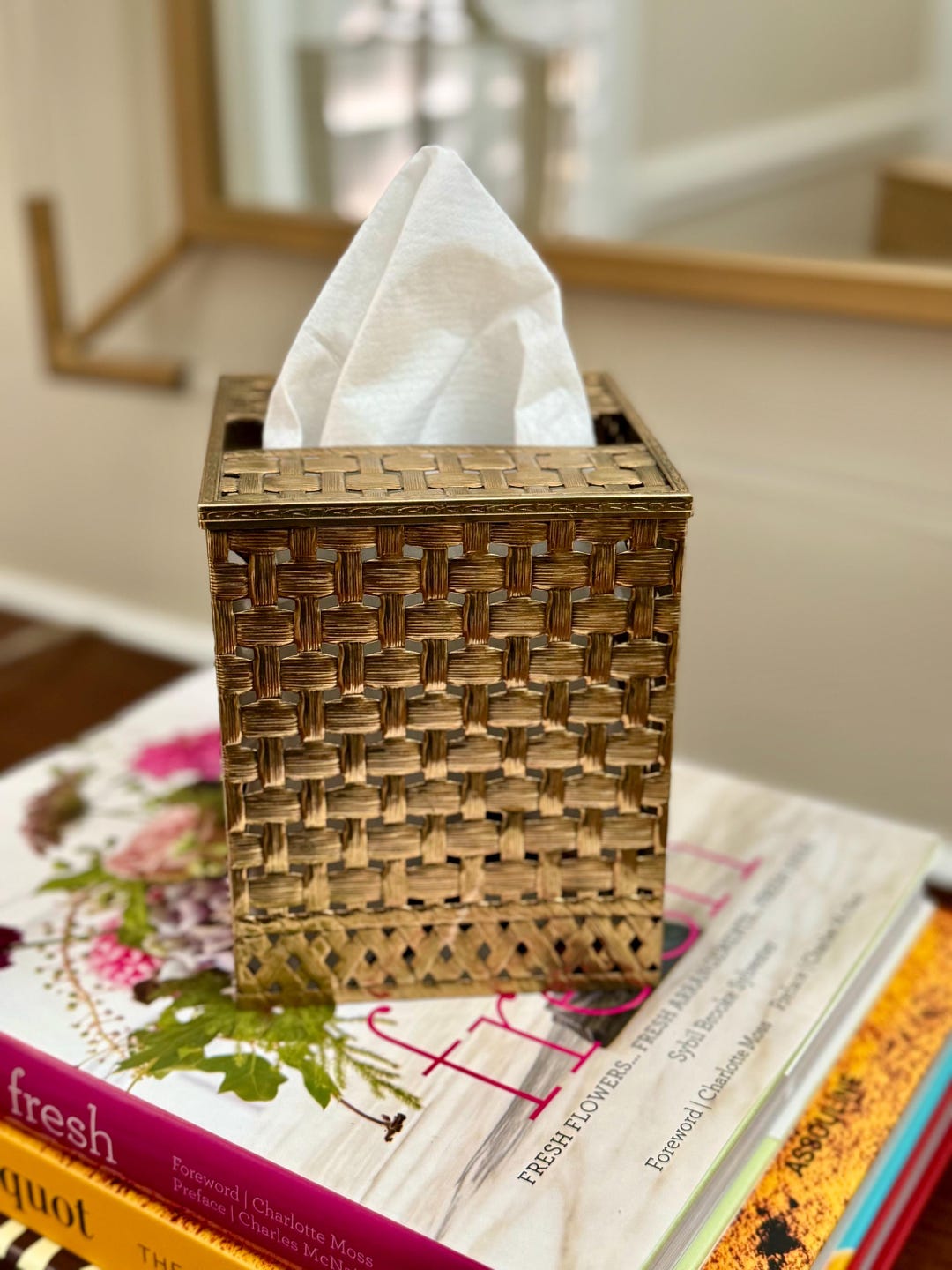 Vintage Brass Tissue Box Cover - Etsy