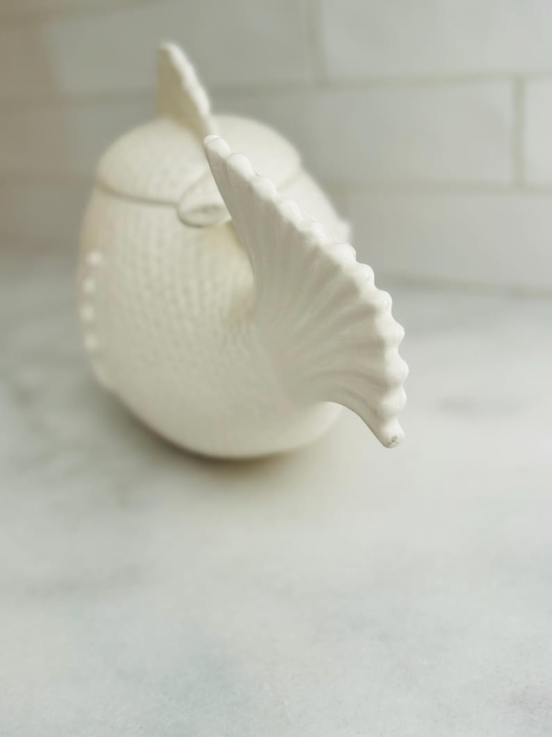 Large White Ceramic Fish Soup Tureen, Marked 1981 - Etsy