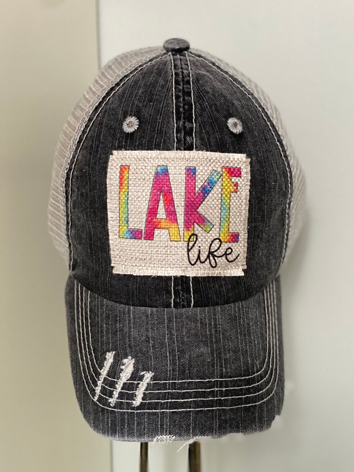 Lake Life Hat | Lake Hair Don't Care, Lake Hat, Cabin Hat, Distressed ...