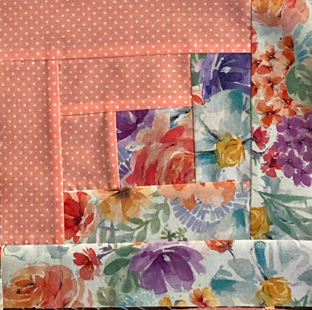 Floral Quilt Blocks - Set of 16 Log Cabin - Robert Kaufman - Etsy