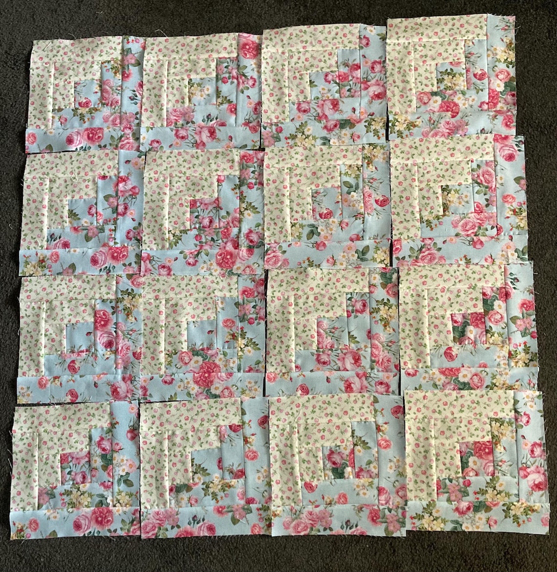 Floral Quilt Blocks - Set of 16 Log Cabin - Timeless Treasures - Etsy