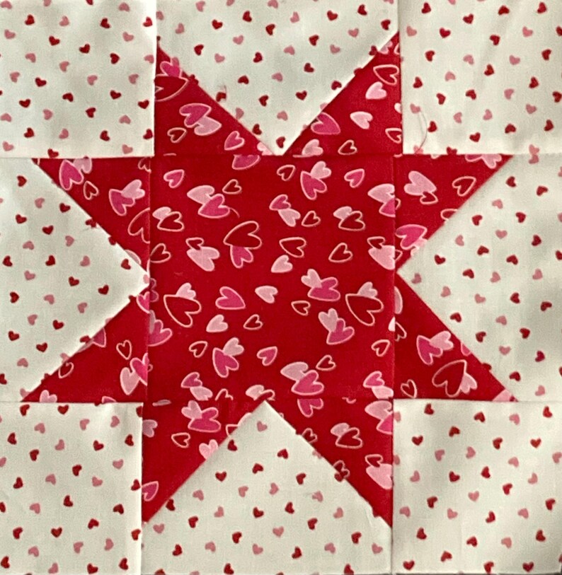 Newly Completed Pre-sewn Suzannes Star Quilt Blocks.. Set of 12 Plus ...