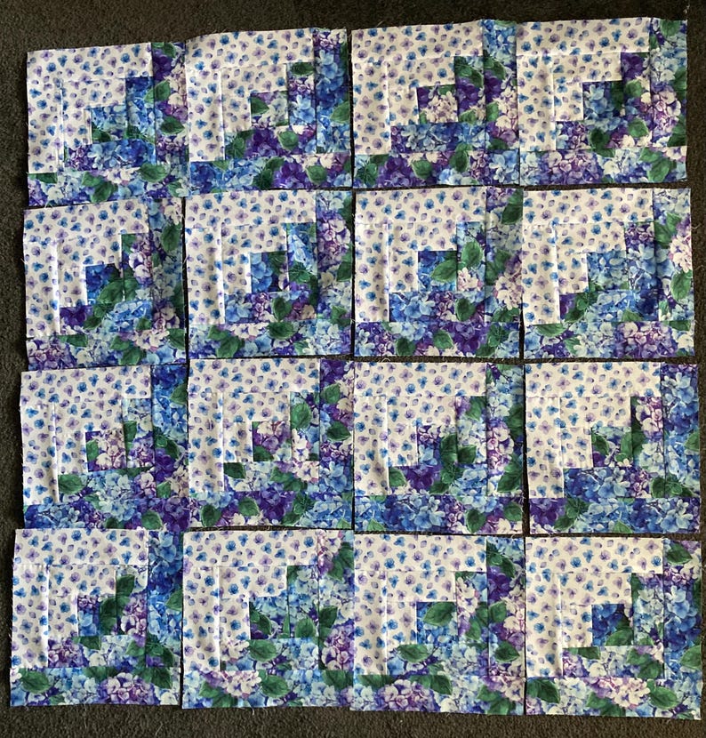 Floral Quilt Blocks - Set of 16 Log Cabin - Northcott - Etsy