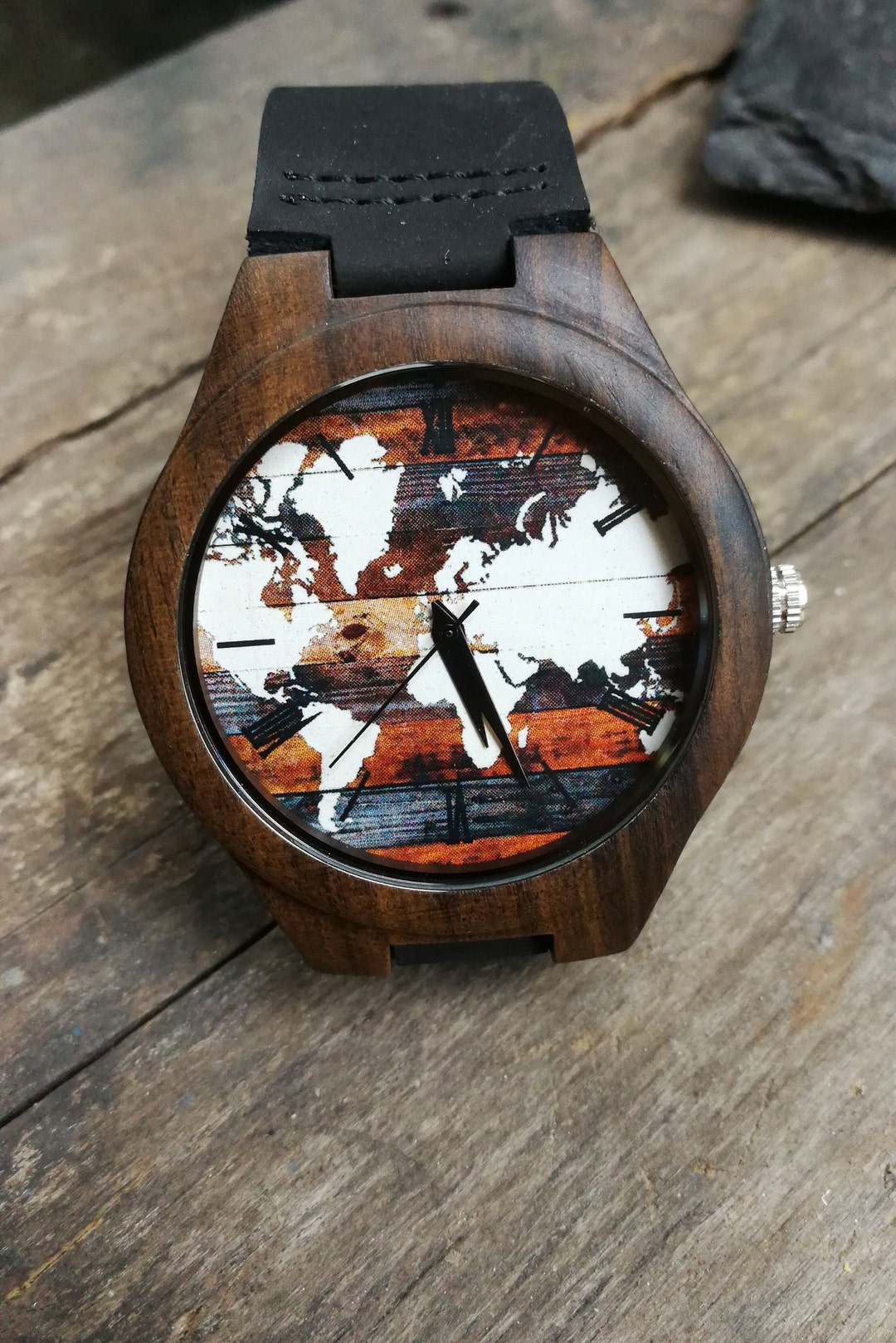 Vintage World Map Watch, World Map Watch, Map Watch, Unisex, Men's ...