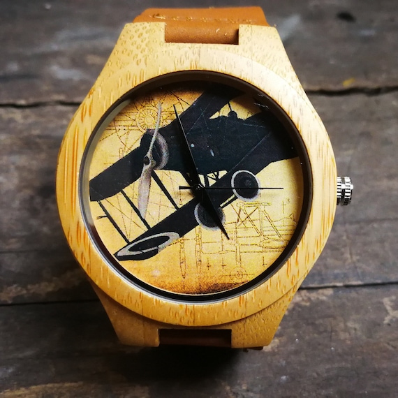 Vintage Airplane Glider Watch Unisex Watch Wooden Watch | Etsy