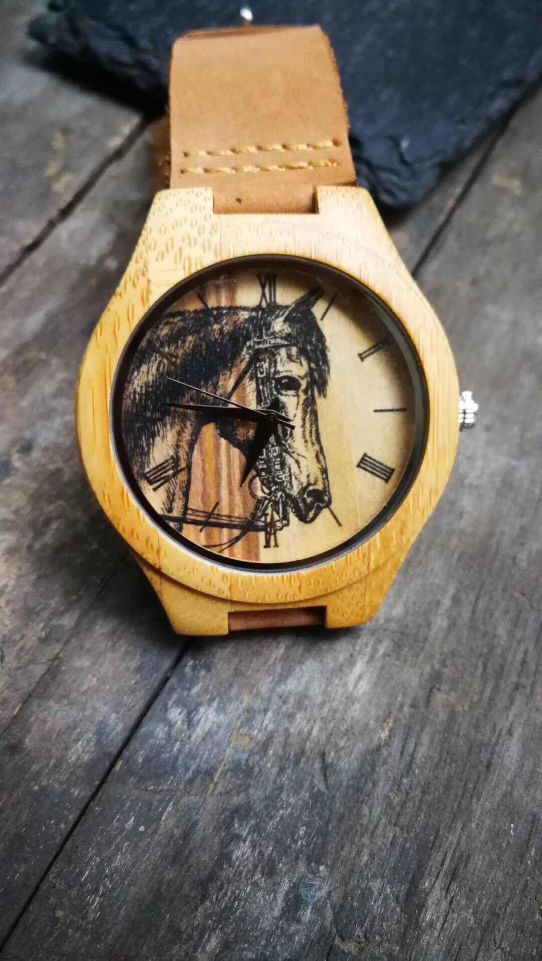 Horse Watch, Horse Lover Watch, Unisex, Men's and Women's Watch, Wood ...