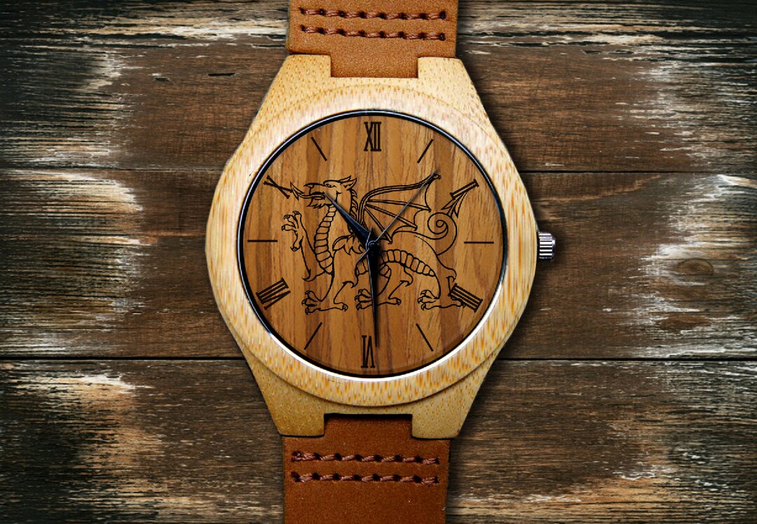 Welsh Dragon Flag, Dragon Flag, Wooden Watch, Unisex, Men's & Women's ...