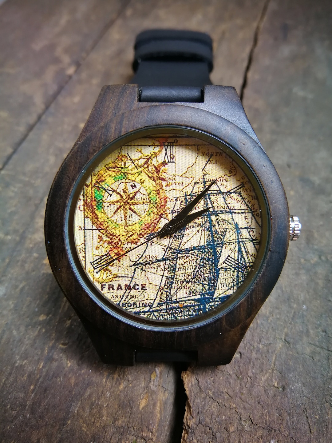 Vintage Voyage Map Watch, Voyager Map Watch, Unisex Men's & Women's ...