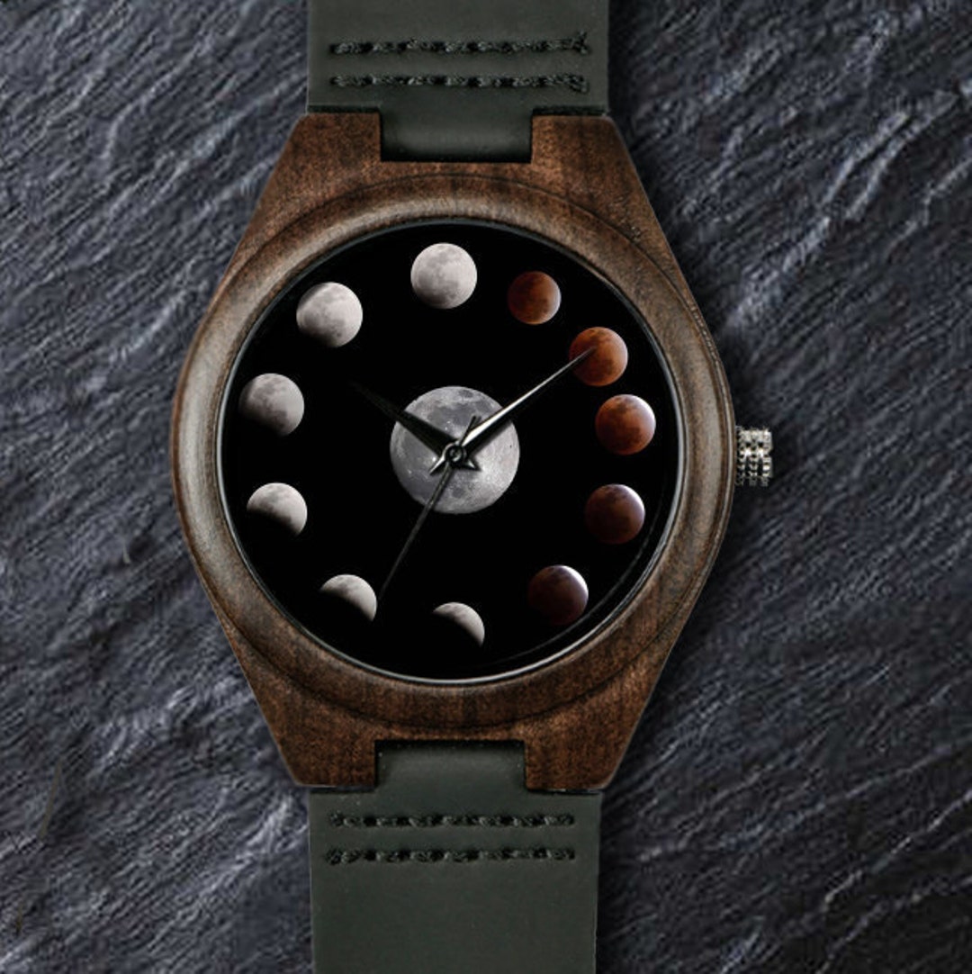 Moon Phases Watch, Space Watch, Lunar Watch, Astronomy Watch, Unisex ...