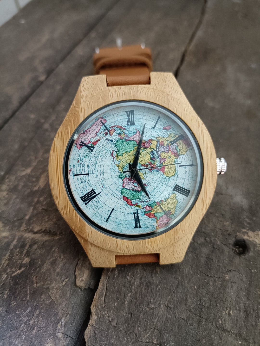 Vintage World Map Watch, World Map Watch, Map Watch, Unisex, Men's and ...