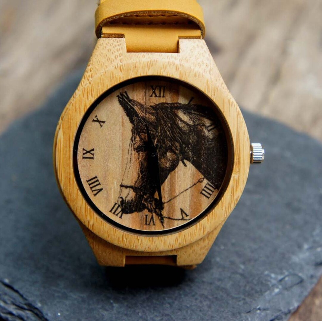 Horse Watch, Horse Lover Watch, Unisex, Men's and Women's Watch, Wood ...