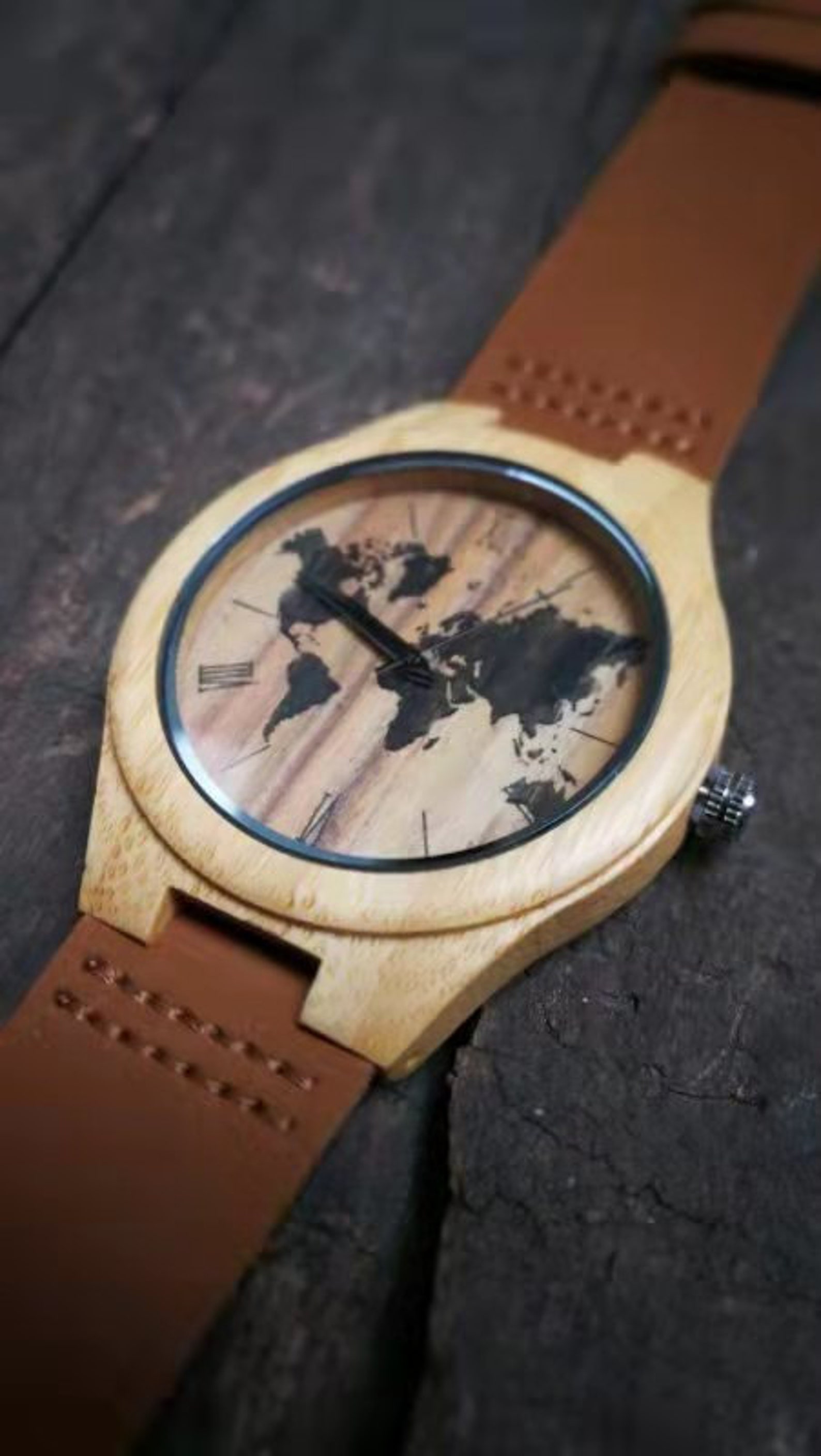 Vintage World Map Watch, World Map Watch, Map Watch, Unisex, Men's ...