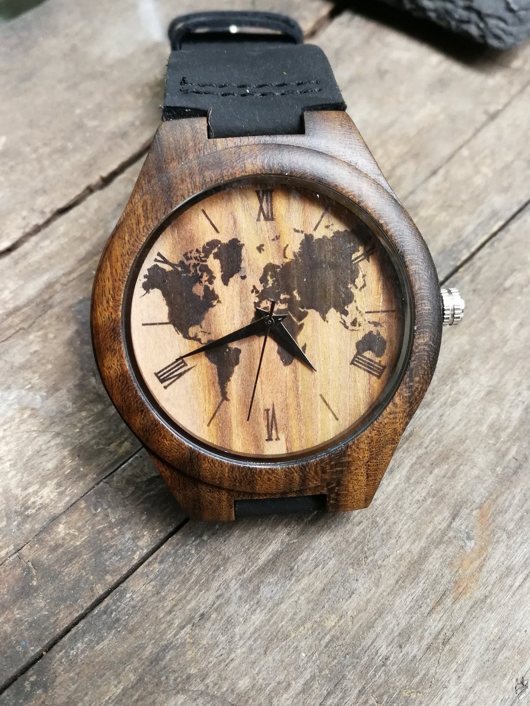 Vintage World Map Watch, World Map Watch, Map Watch, Unisex, Men's and ...