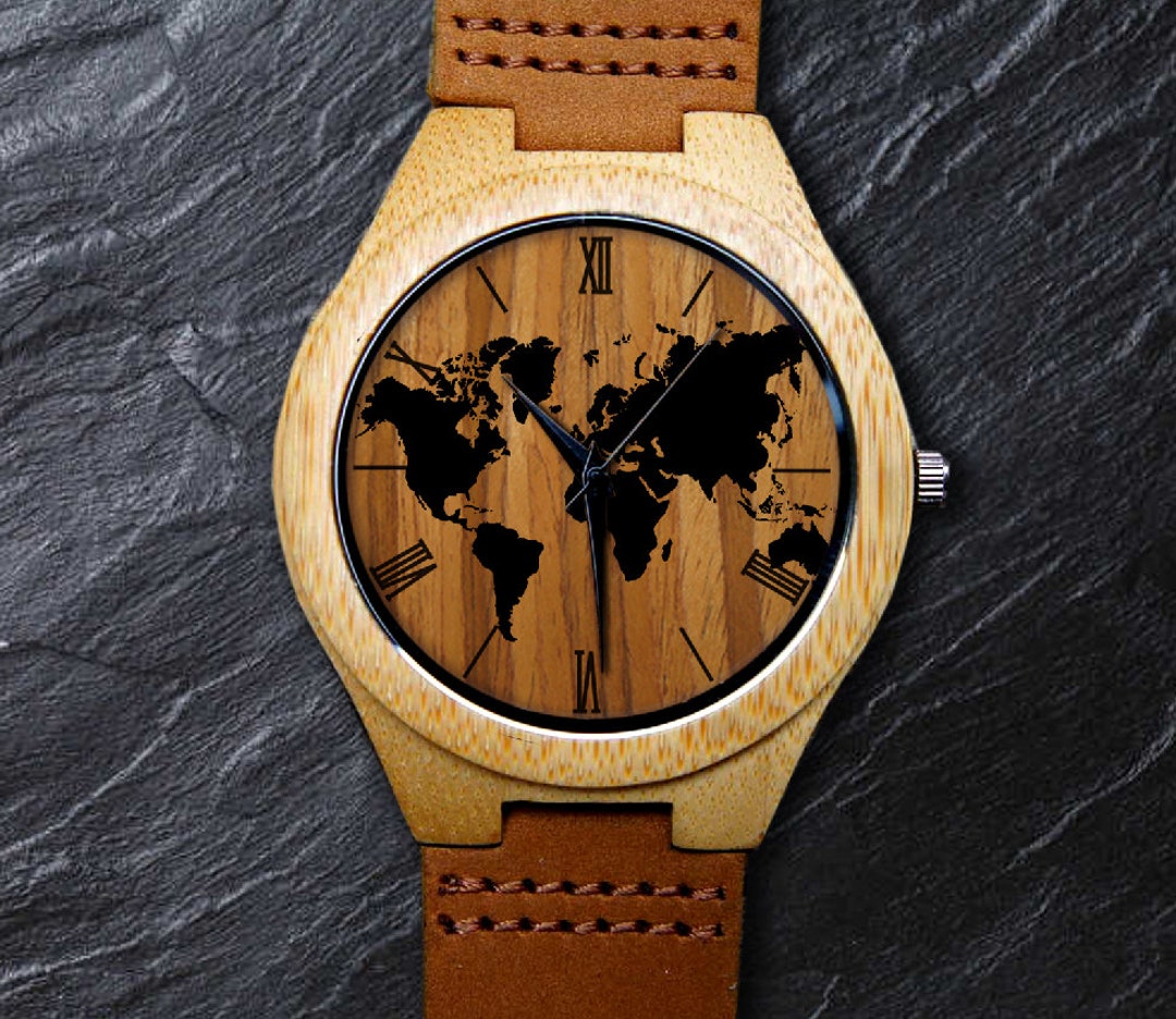 Vintage World Map Watch, World Map Watch, Map Watch, Unisex, Men's ...