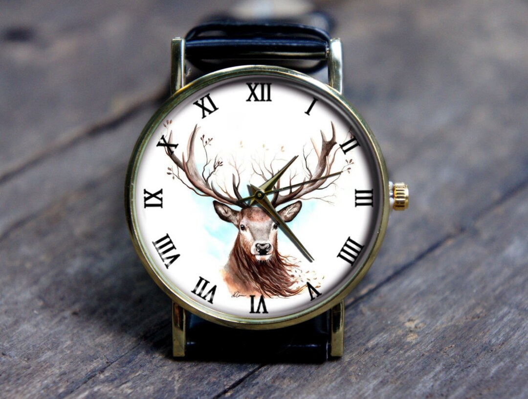 Wild Animal, Deer Watch, Stag Head Watch, Unisex, Men’s and Women’s ...