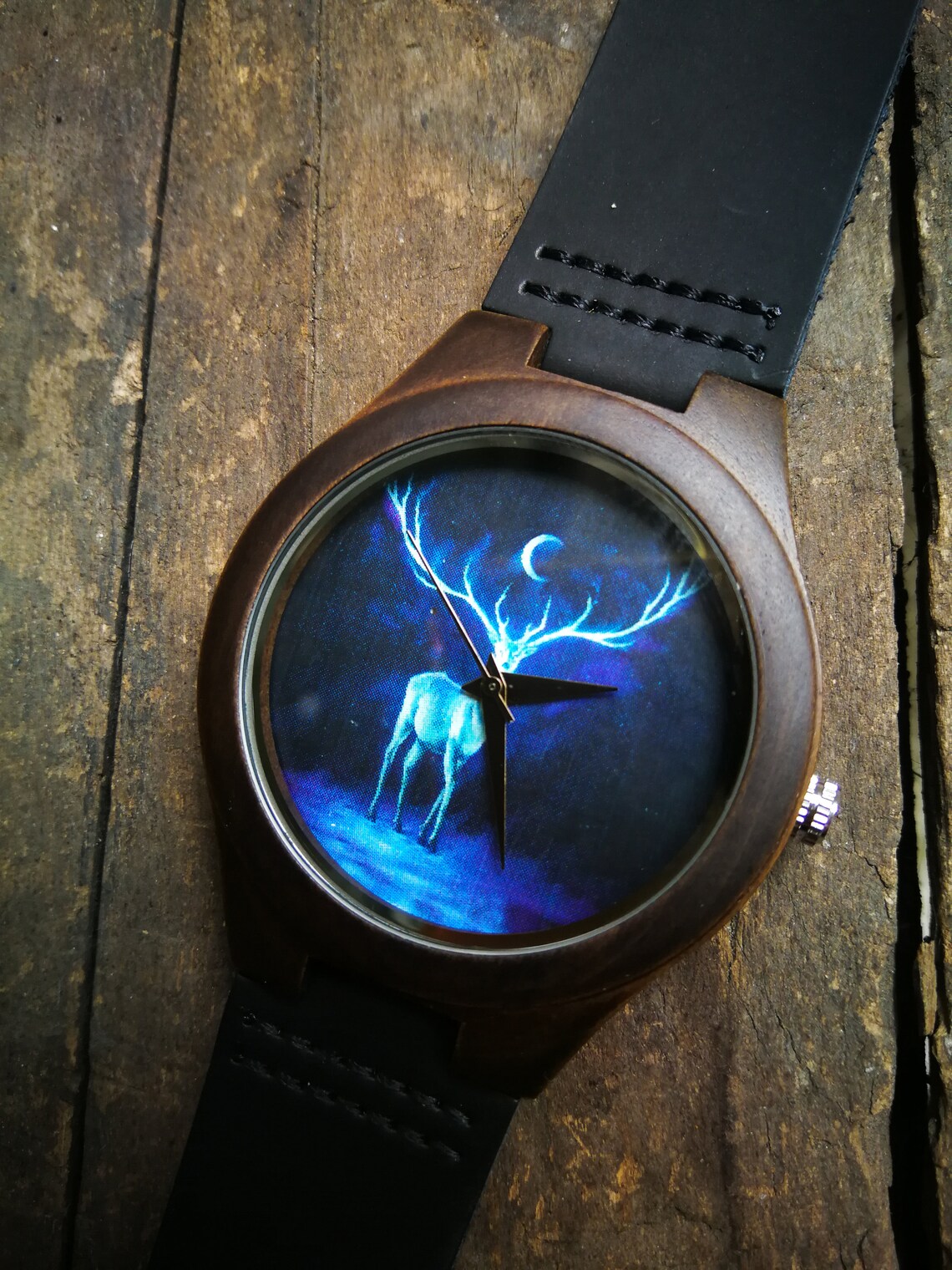 Stag Watch Deer Watch Wild Animal Watch Moon Night Watch - Etsy UK