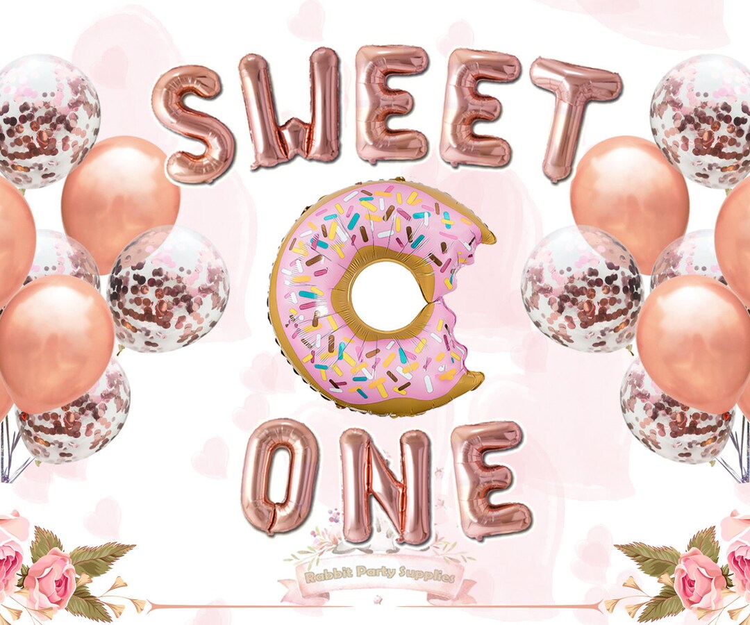Sweet One Balloons Banner, 1st Birthday Donut Decorations, First ...