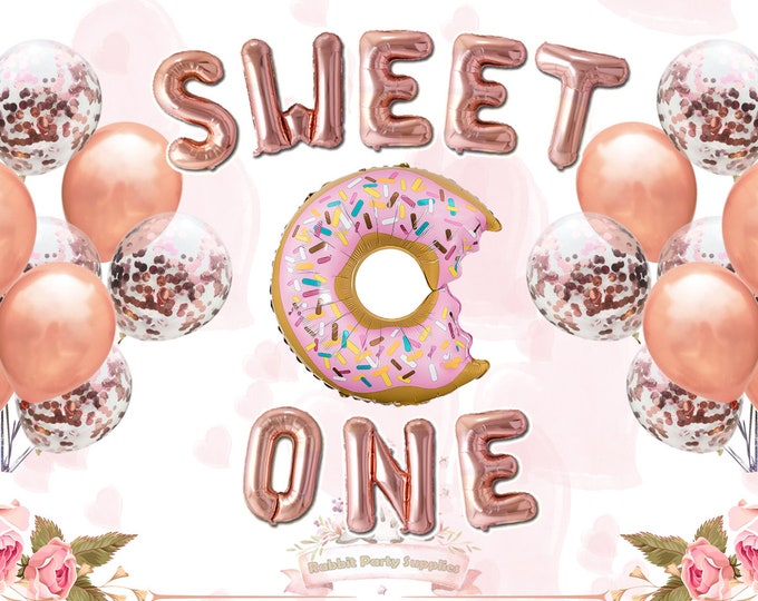 Sweet One Balloons Banner 1st Birthday Donut Decorations - Etsy