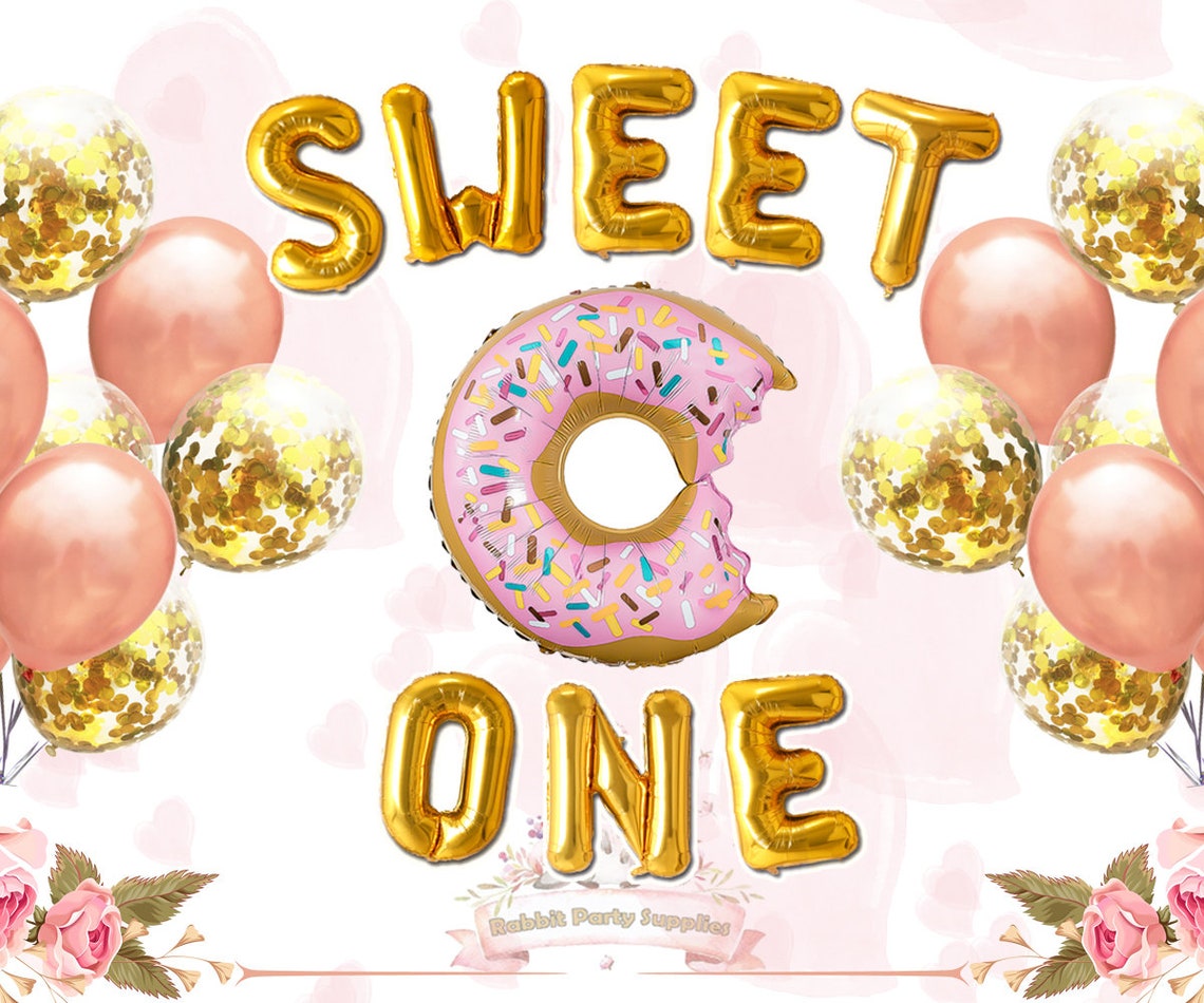 Sweet One Balloons Banner 1st Birthday Donut Decorations | Etsy