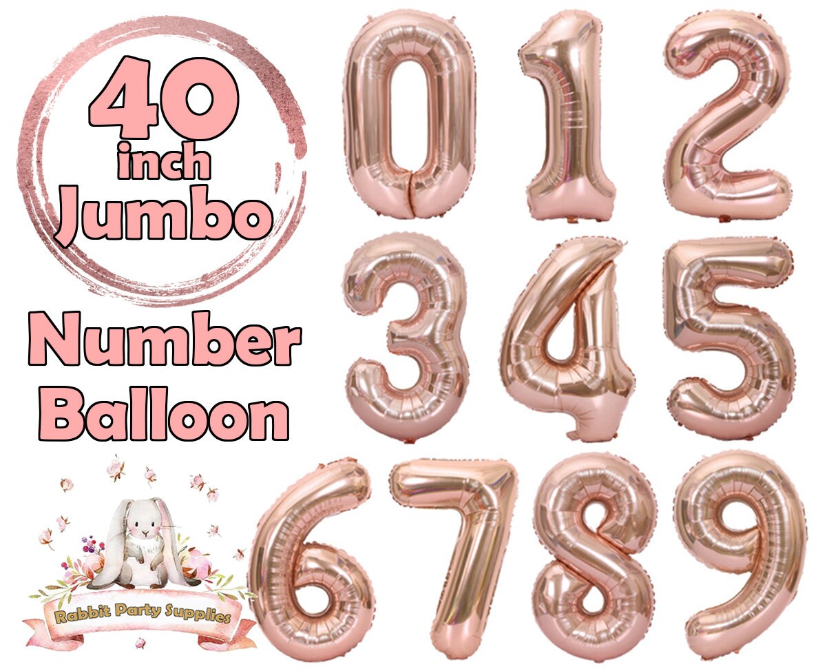 GIANT Pastel Number Birthday Balloon Pastel Pink Number - Etsy