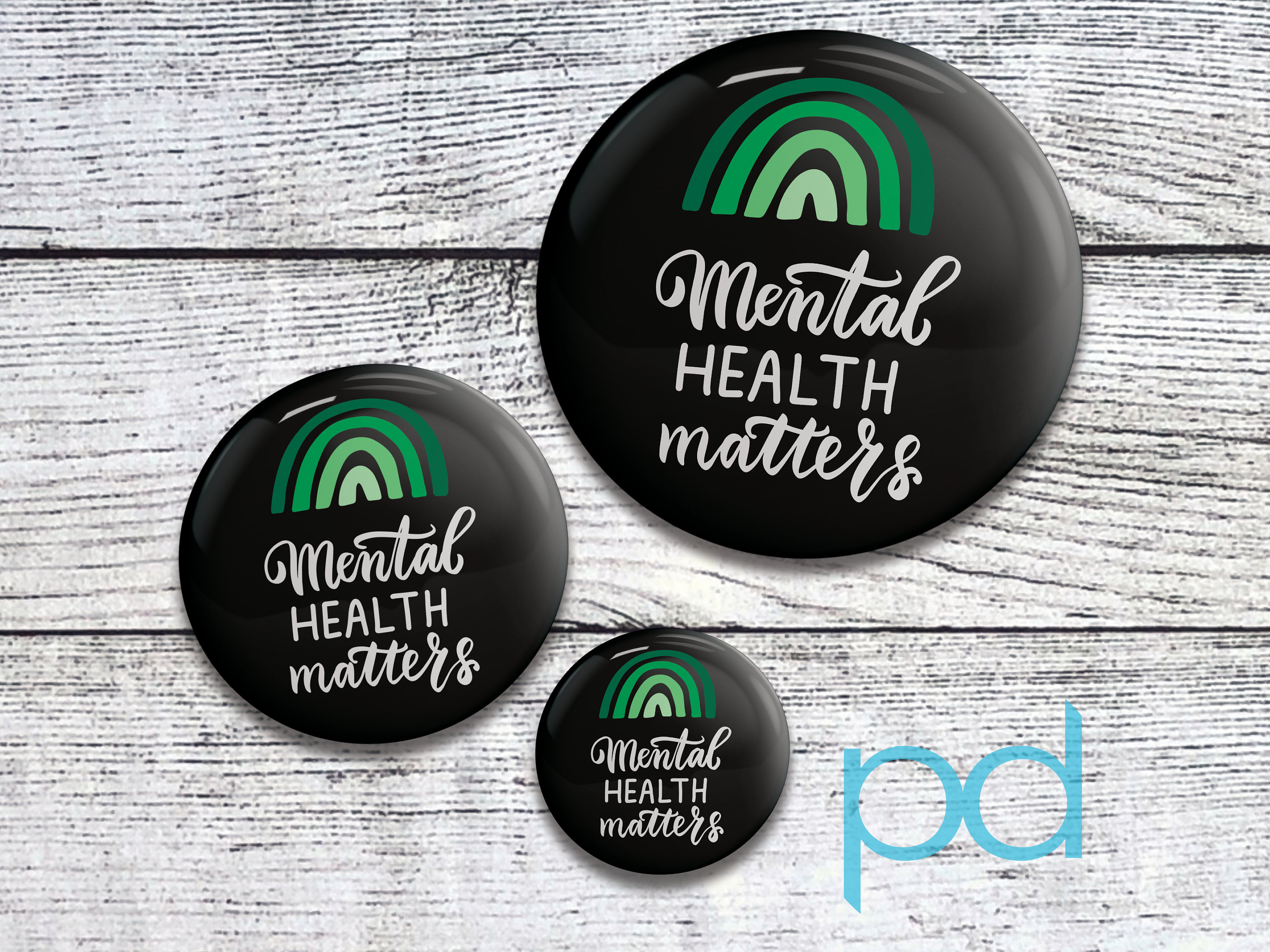 Mental Health Awareness Pin Badge Green Awareness Rainbow Pin - Etsy