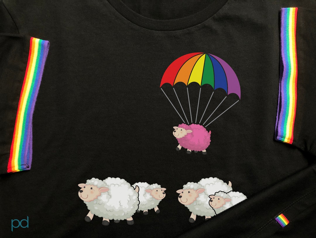 Pride Sheep T-shirt, LGBTQ Rainbow Sheep Premium Unisex Gay Pride ...