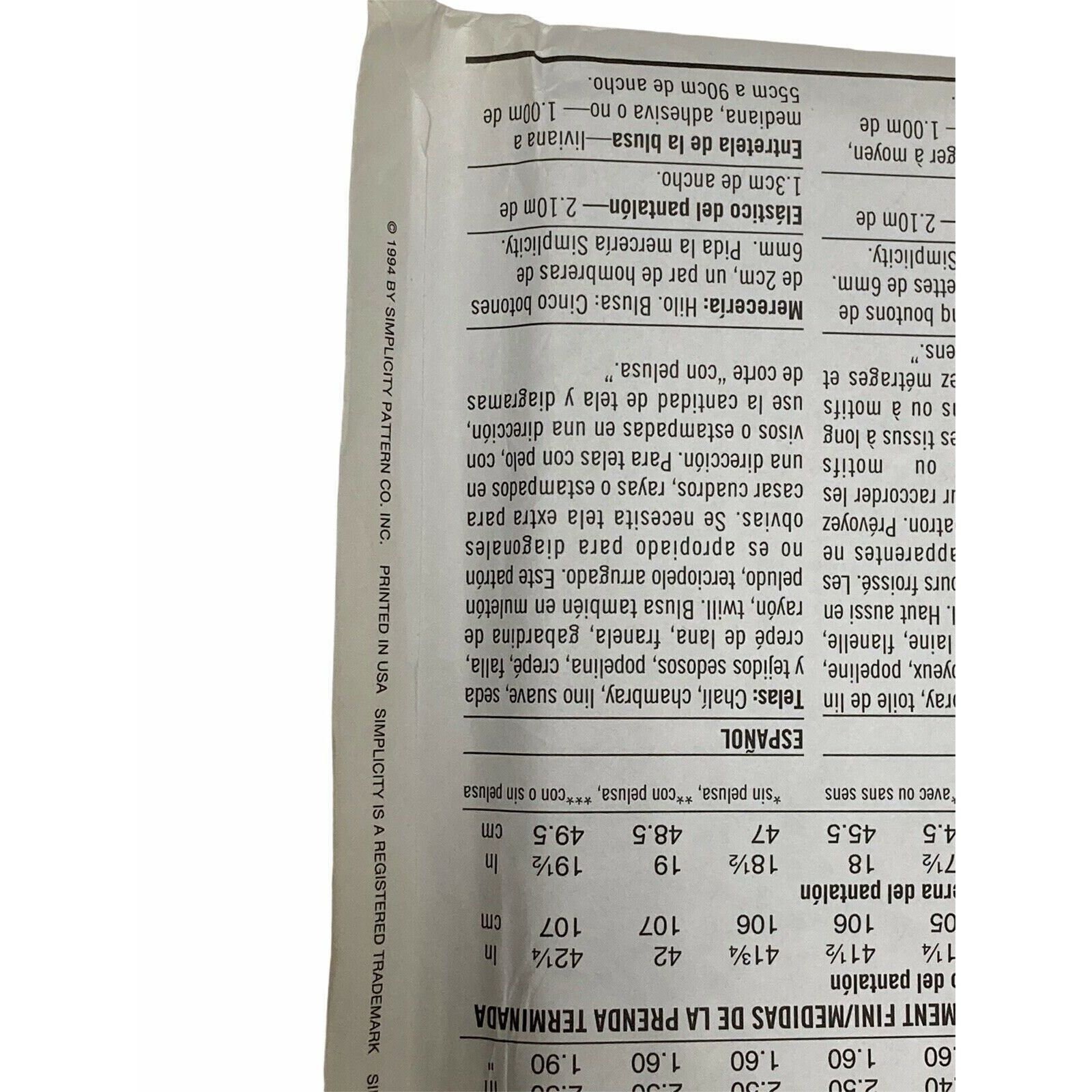 SIMPLICITY Top and Pants Misses Pattern 9165 Size 10-20 - Etsy