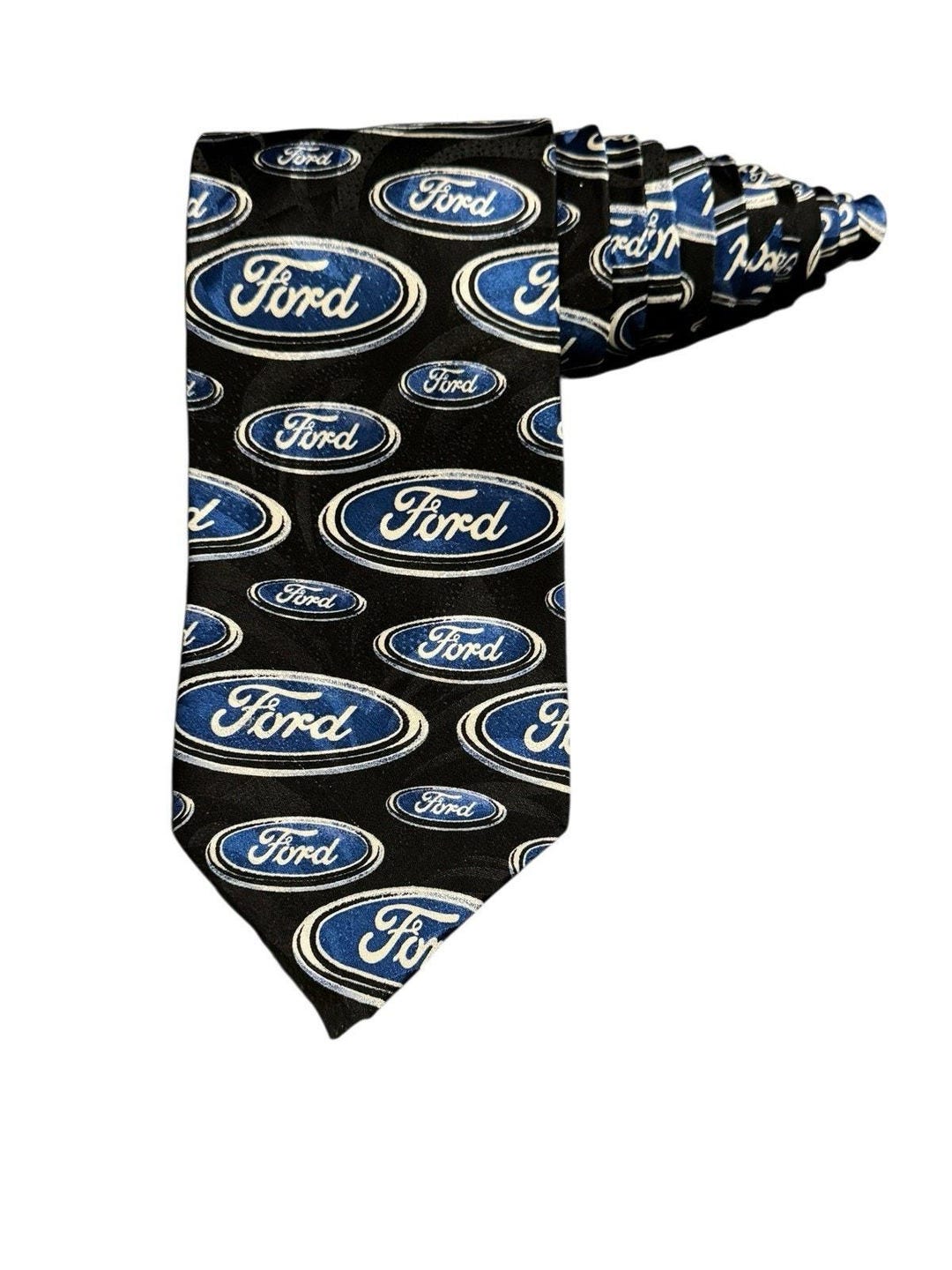 Ralph Marlin RM Style Ford Logo Repeat 1996 Vintage Novelty Necktie - Etsy
