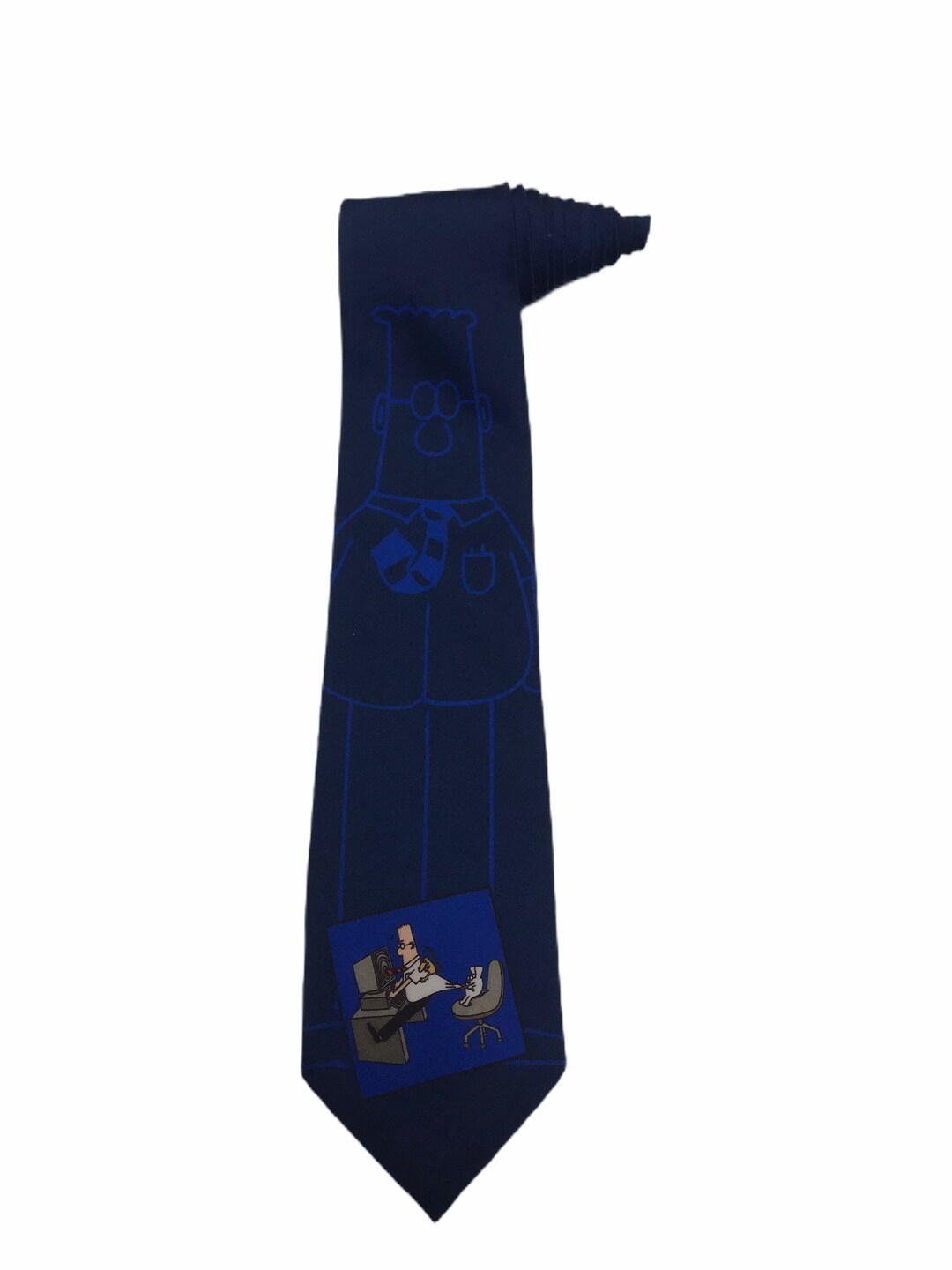 Ralph Marlin Dilbert Cartoon Life Force Polyester Vintage Tie Blue ...