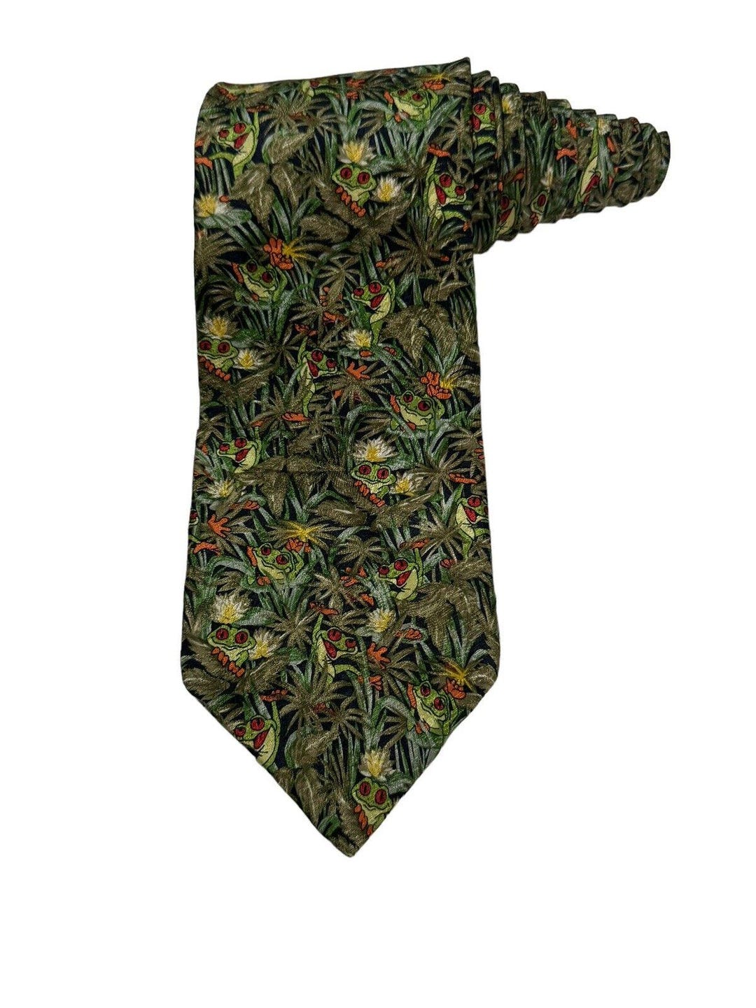 Rainforest Cafe Tree Frogs 100% Silk Vintage Necktie - Etsy