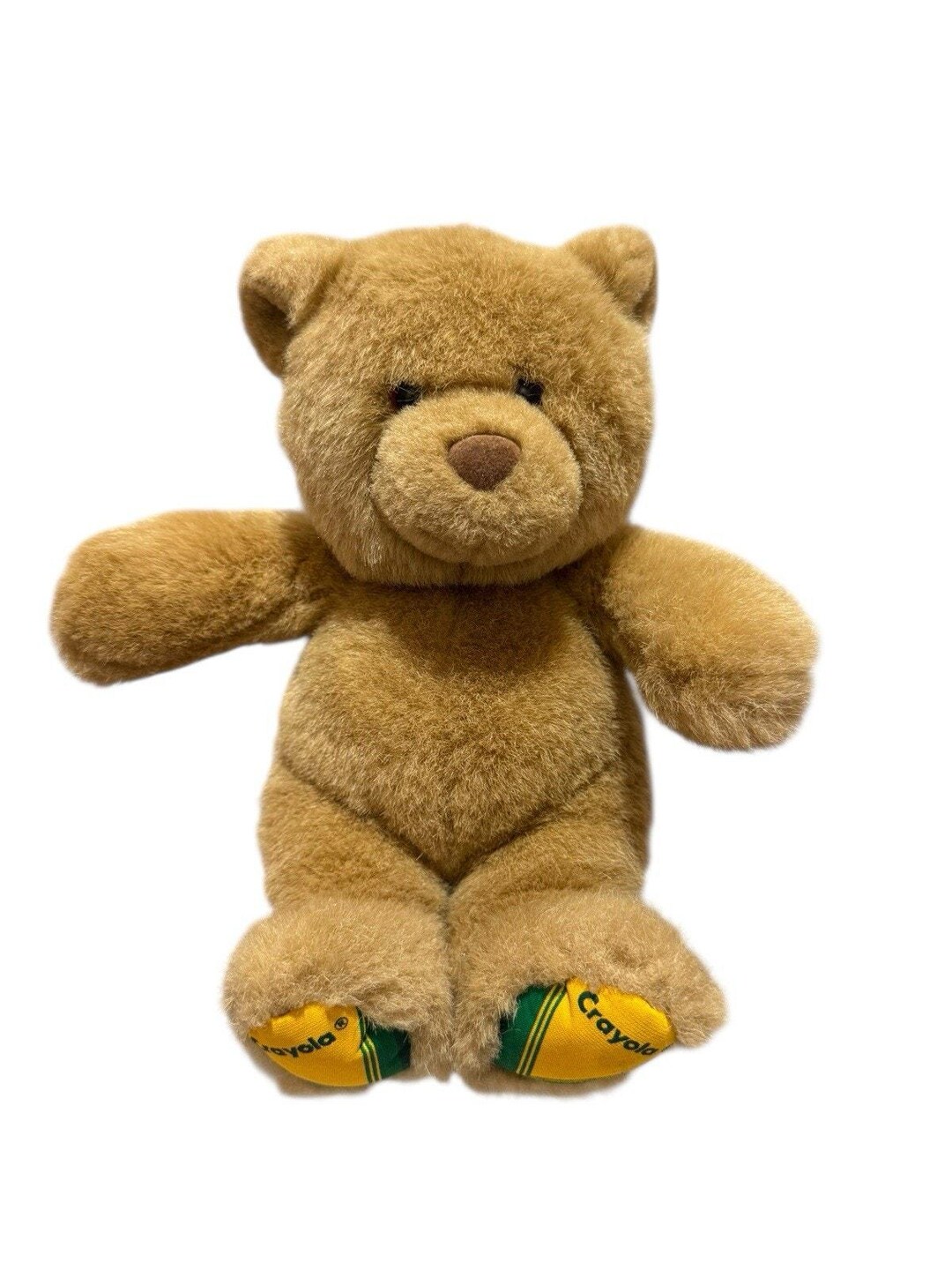 Vintage 8” Crayola Crayons Brown Teddy Bear Stuffed Plush Toy Missing ...