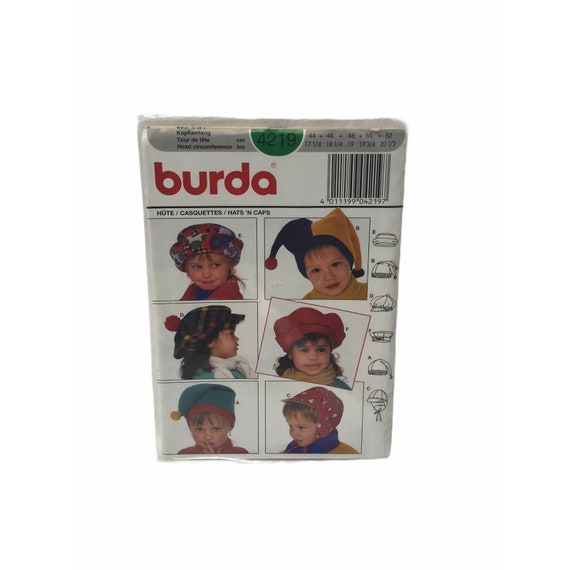 Burda 4219 Children Kids Hats N Caps Sewing Pattern - Etsy