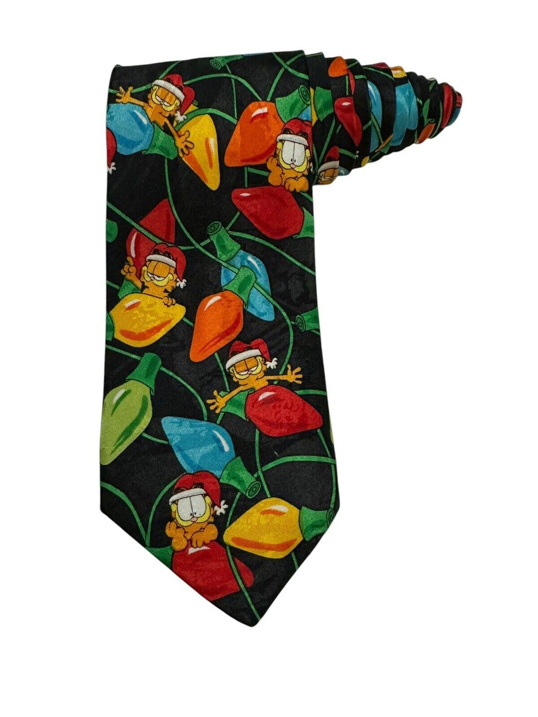 Addiction Paws Garfield Christmas Lights Vintage Cartoon Necktie ...