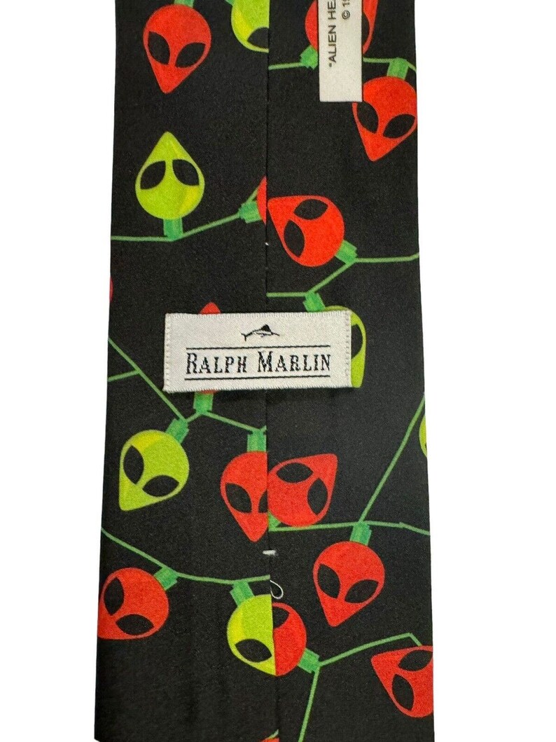 Ralph Marlin Alien Head Christmas Lights Vintage Novelty Necktie ...