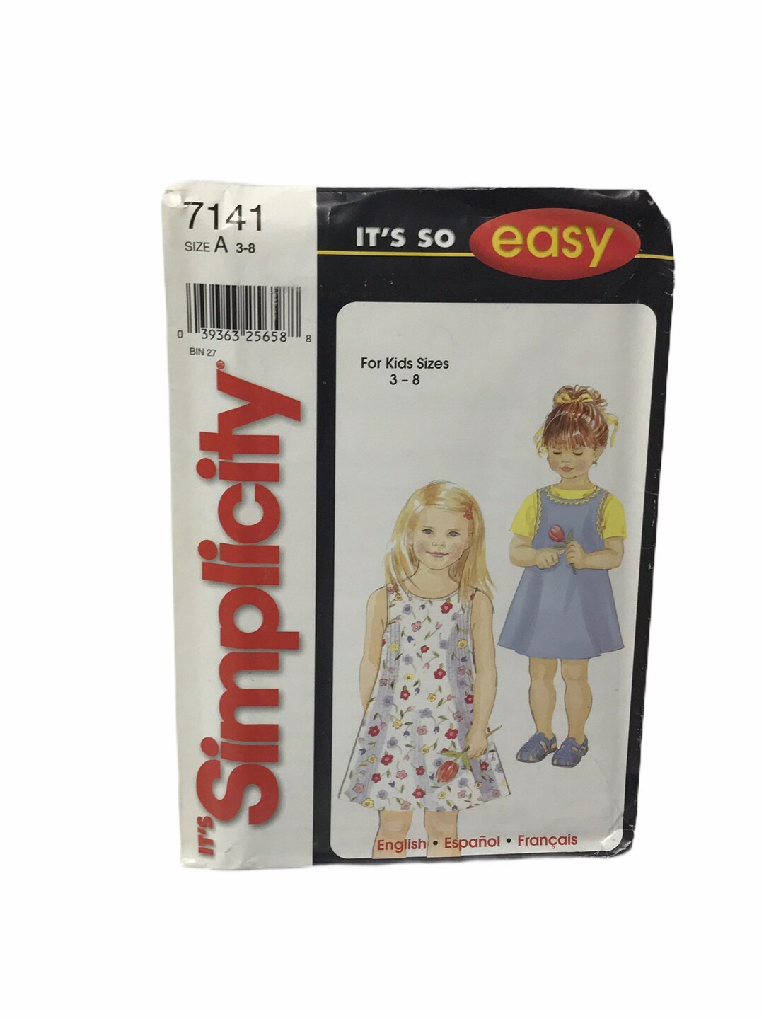 Simplicity Sewing Pattern 7141 A 3-8 Kids Sizes Childs Girls - Etsy