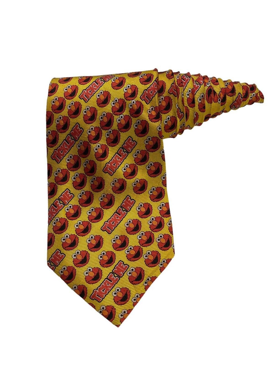 Sesame Street Tickle Me Elmo Faces Vintage Cartoon Necktie 100% Silk ...