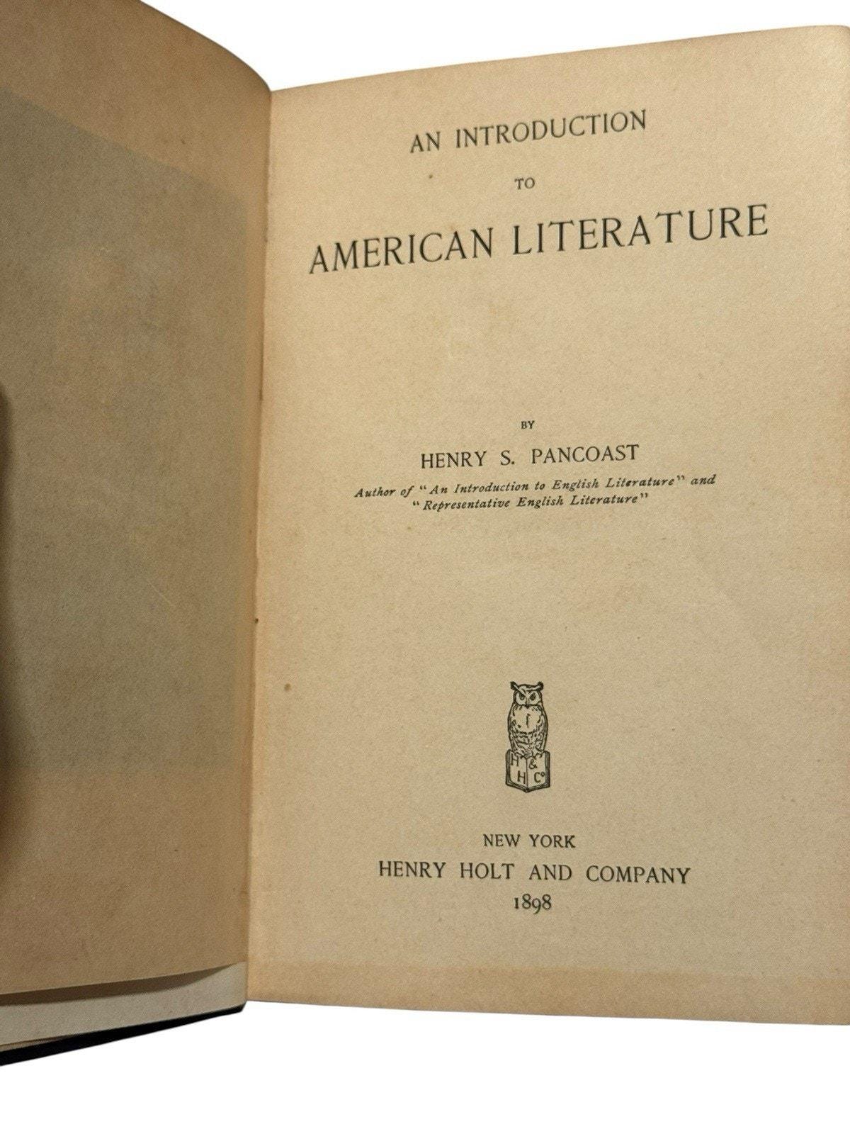 Antique 1898 HC Book "introduction to American Literature" by Henry S ...