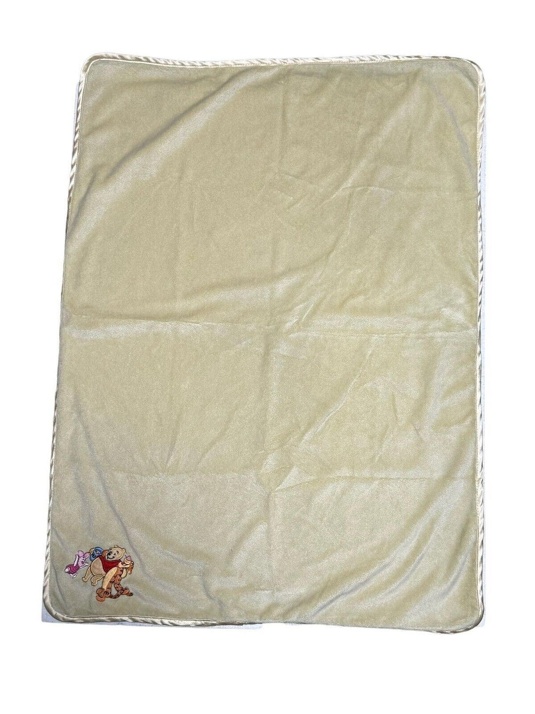 Disney Winnie the Pooh Tigger Yellow Fleece Satin Back Trim Baby ...