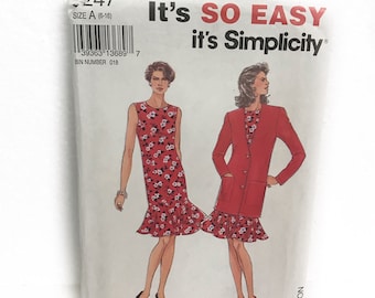 Simplicity 7101 Vintage Sewing Pattern, Misses'/miss Petite Dress and ...