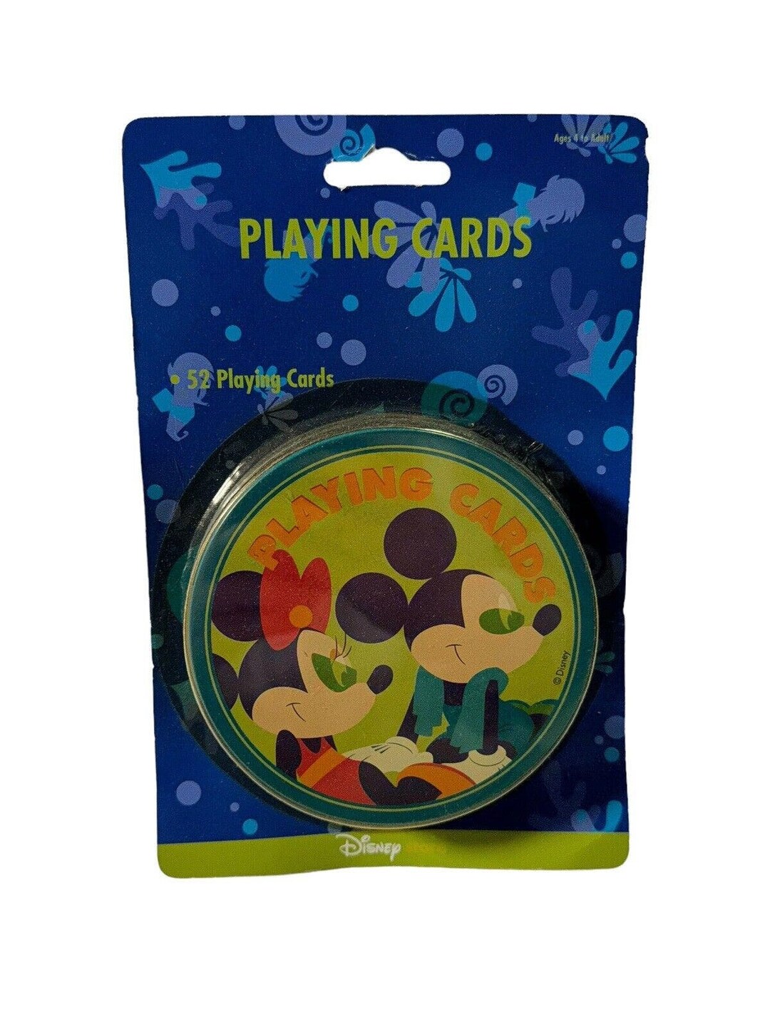 The Disney Store Mickey Mouse Minnie Round 52 Deck Playing Cards With ...