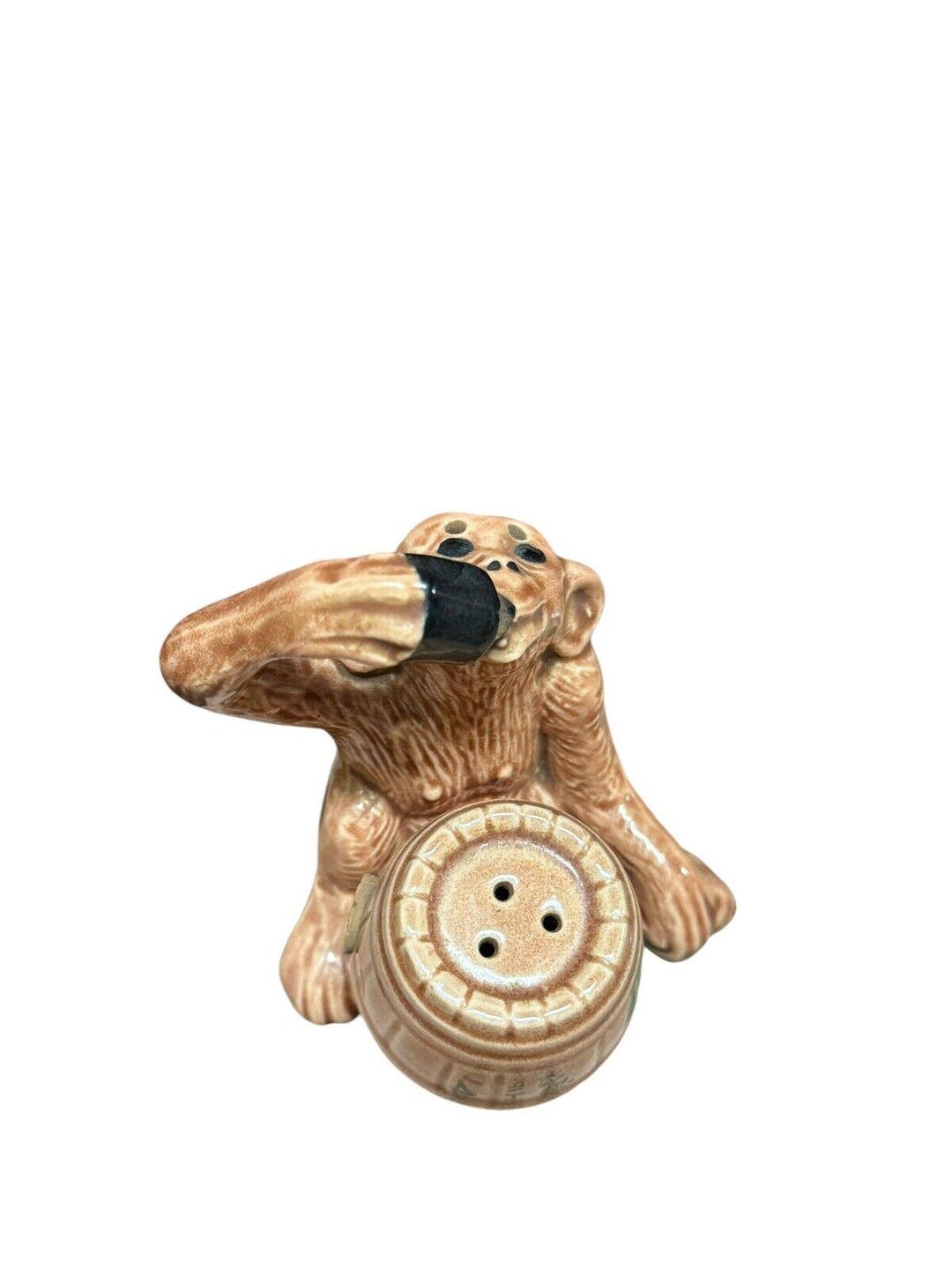 Vintage Drinking Chimp and Whiskey Barrel Salt and Pepper Shaker Set ...