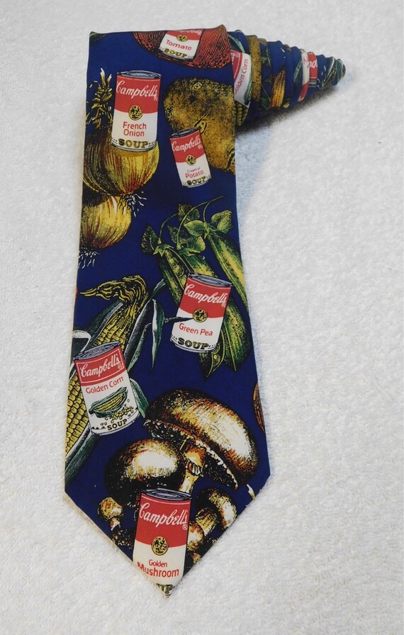 Campbells Vegetable Soup Vintage Blue Necktie Tie - Gem