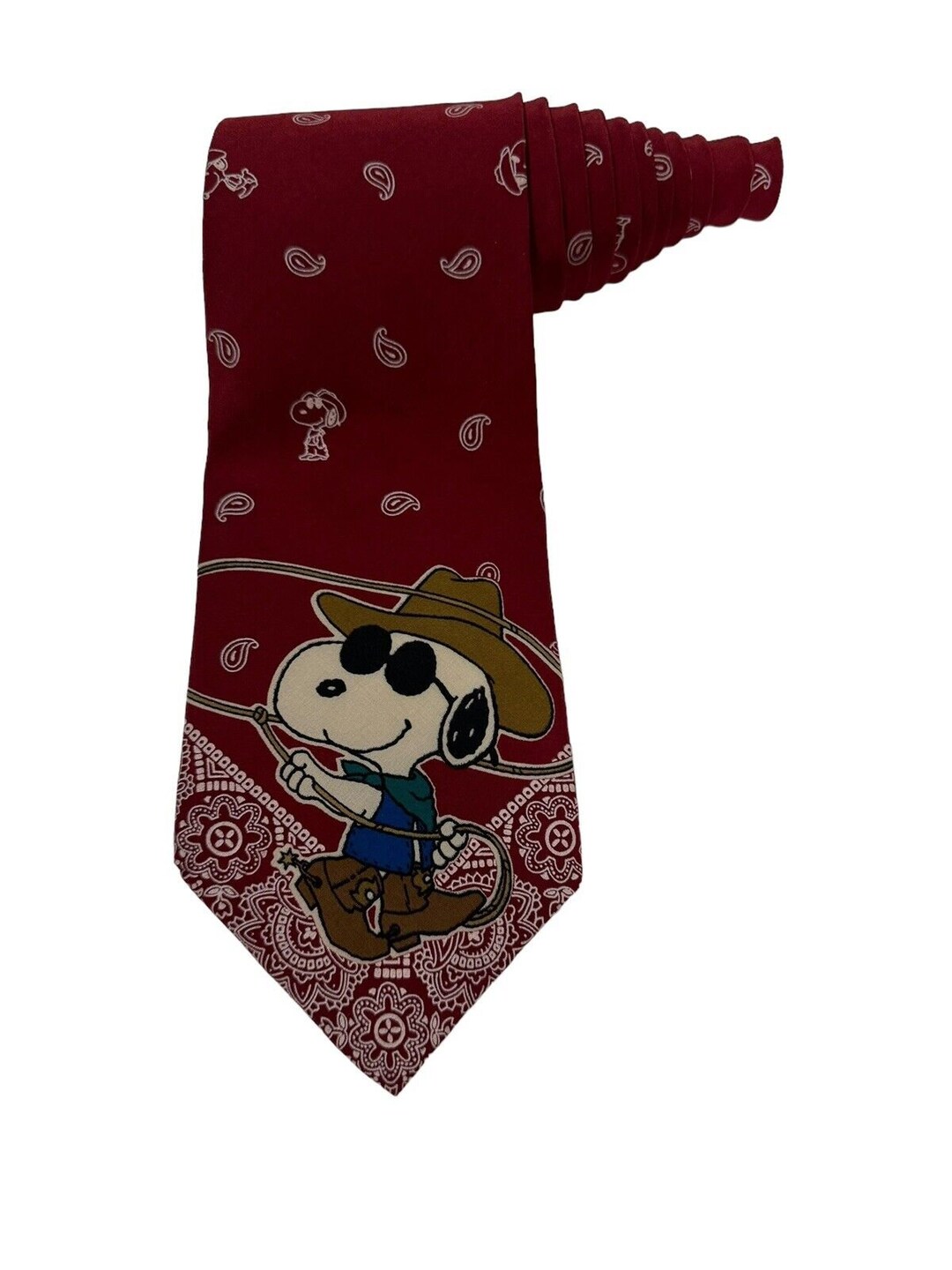 Peanuts Rodeo Joe Cool Snoopy Cowboy Western Vintage Novelty Necktie ...