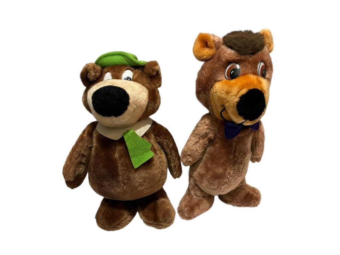 Vintage Hanna Barbera Mighty Star Yogi Bear & Boo Stuffed Plush Lot ...