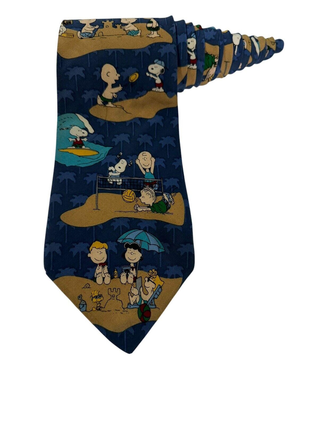 Peanuts Fun in the Sun Beach Sand Volleyball Snoopy Necktie Silk - Etsy