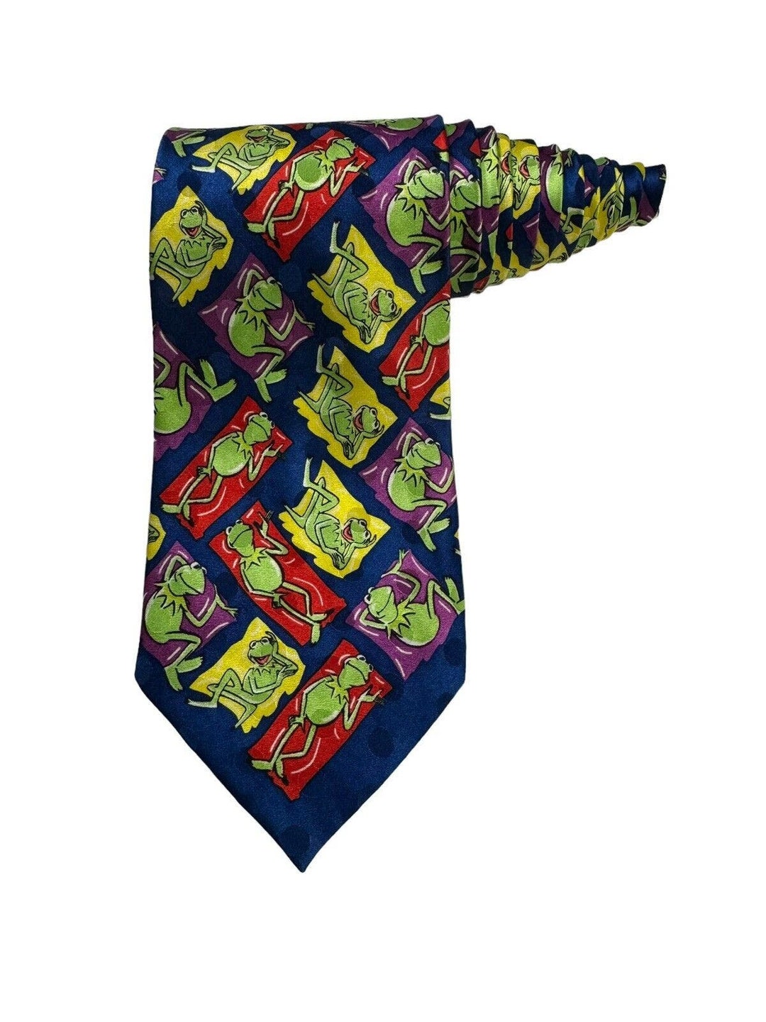 Jim Henson Kermit the Frog Collection Vintage Novelty Necktie 100% Silk ...