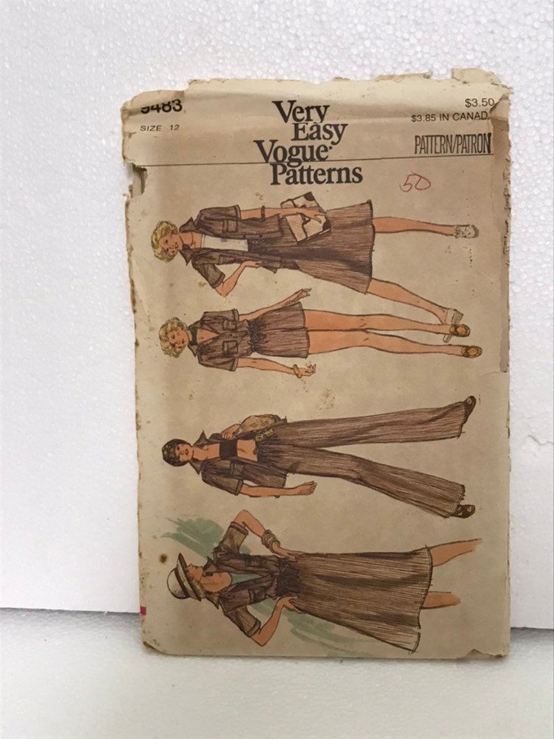 Very Easy Very Vogue 9483 Misses Pants Shirt Skirt Shorts Vintage ...